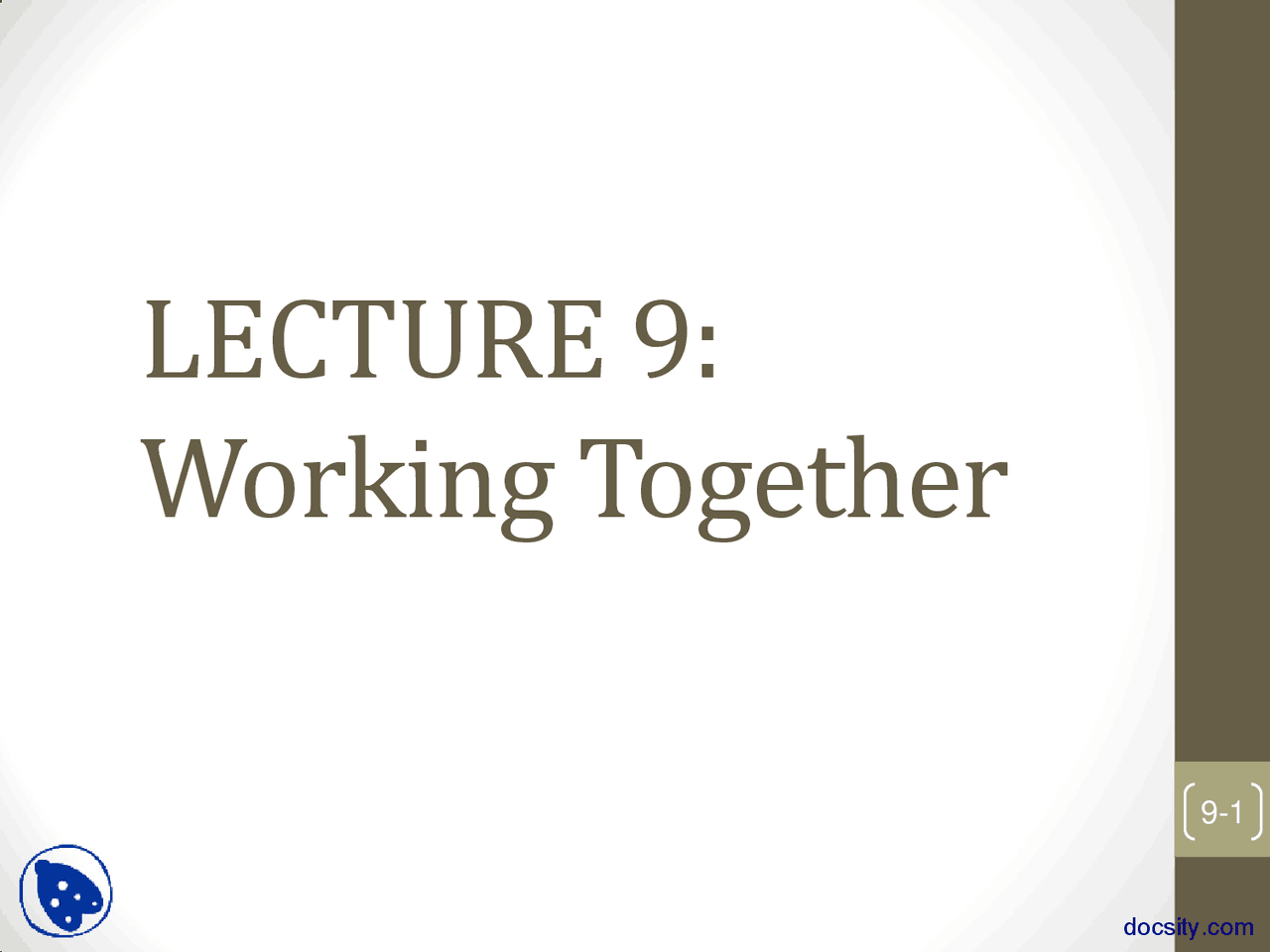Working Together Multiagent Systems Lecture Slides Docsity
