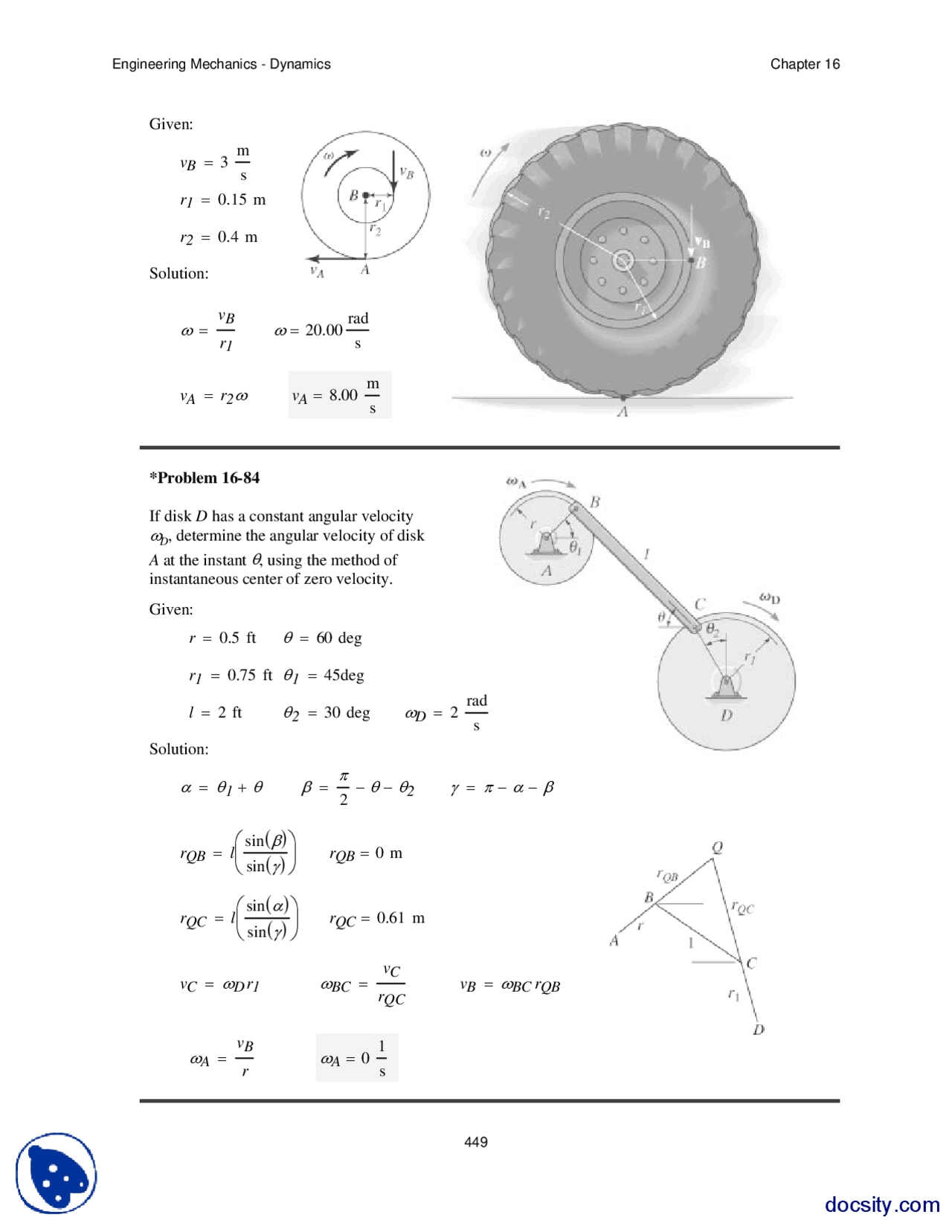 Gear System Problems Part 2-Dynamics-Assignment Solution | Exercises Dynamics | Docsity