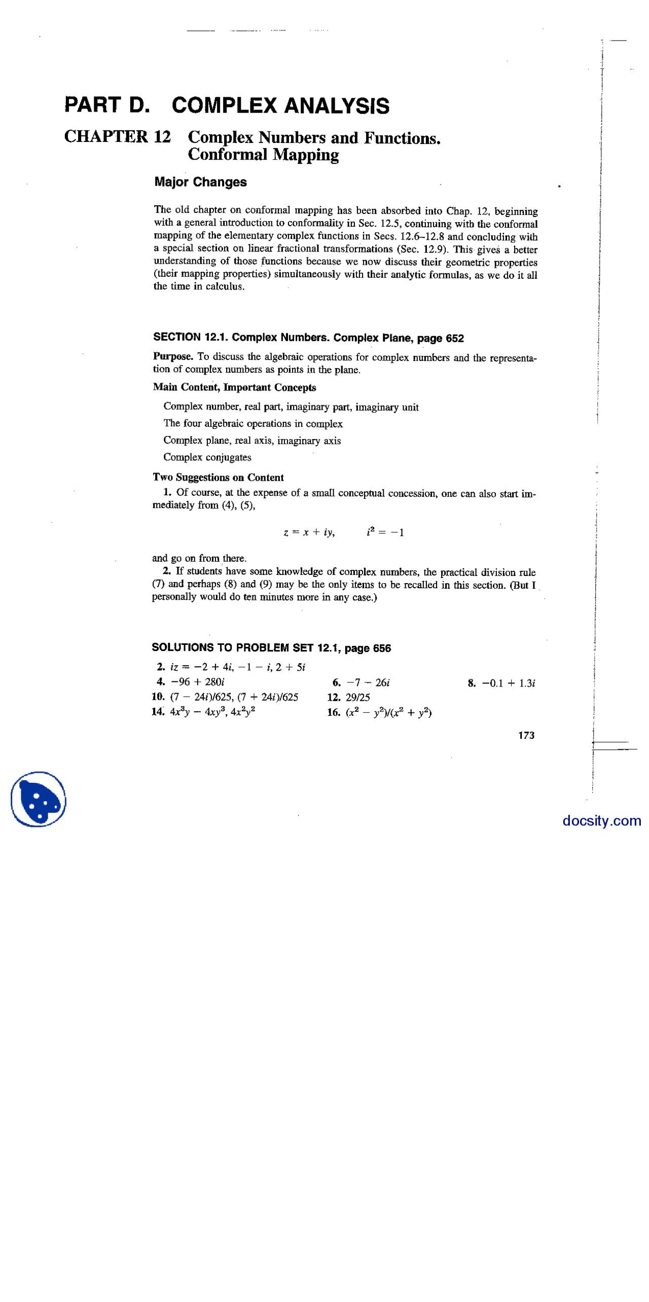 Complex Analysis Differential Equations Solutions Docsity