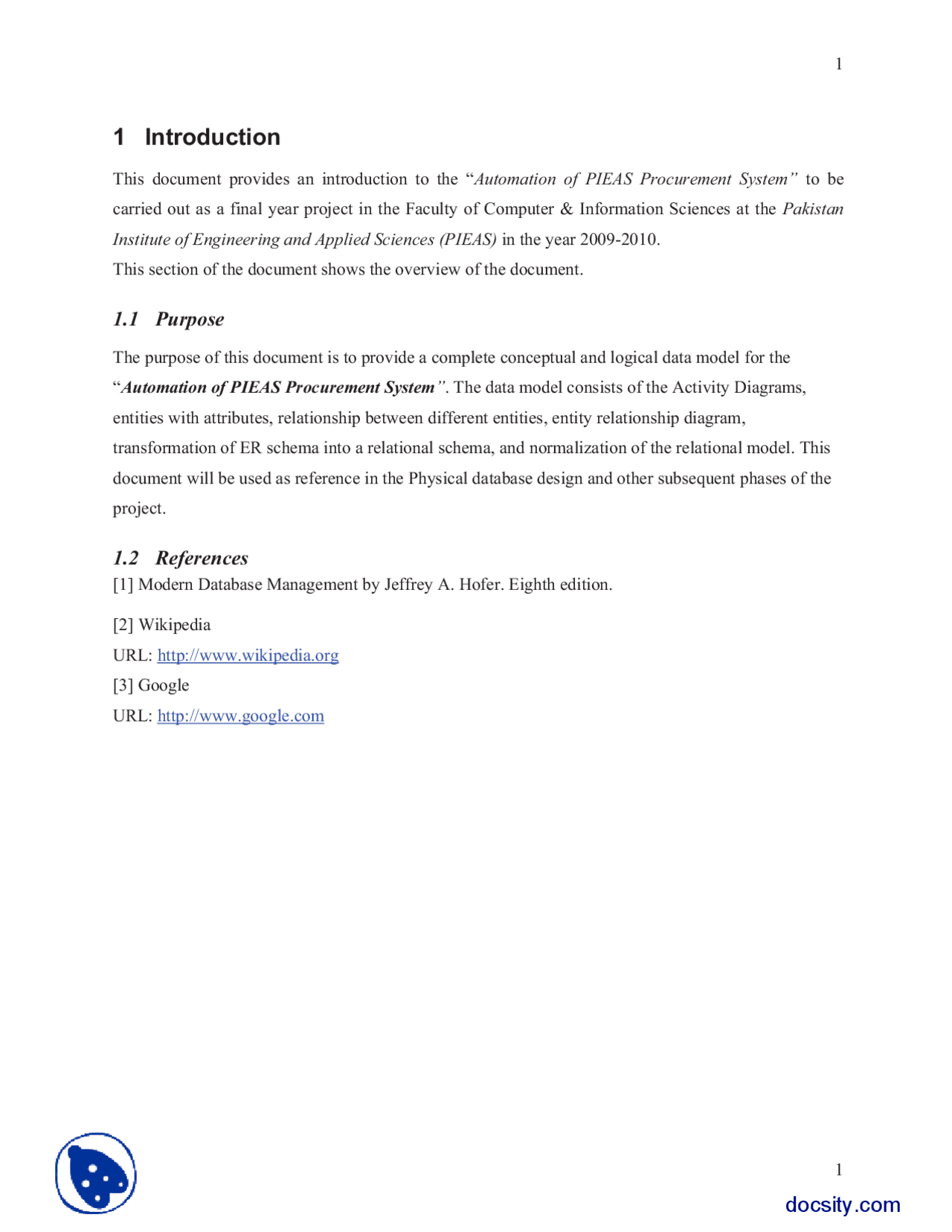 Automation of PIEAS Procurement System-Computer Sciences Applications-Project Report | Study ...