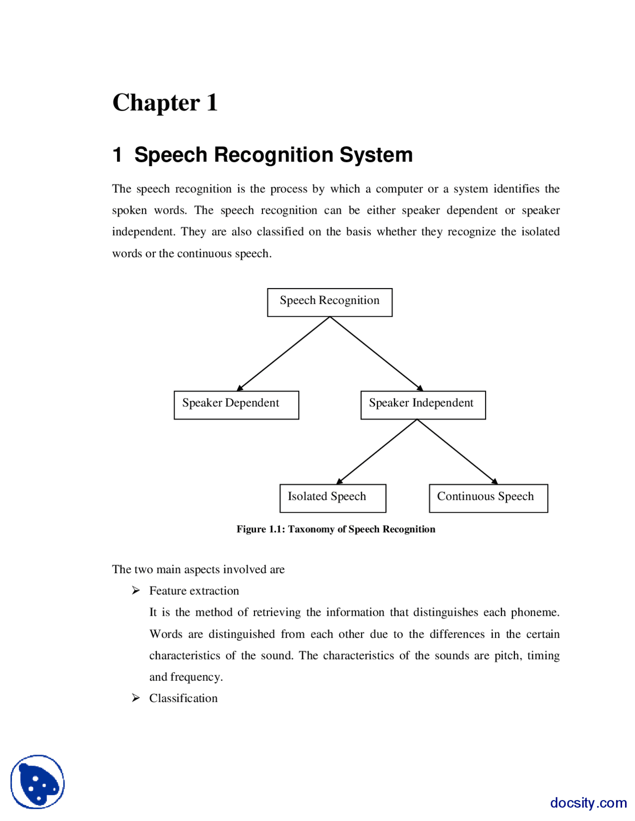 Speech Recognition System-Implementation and Application in Computer Sciences-Project Report ...