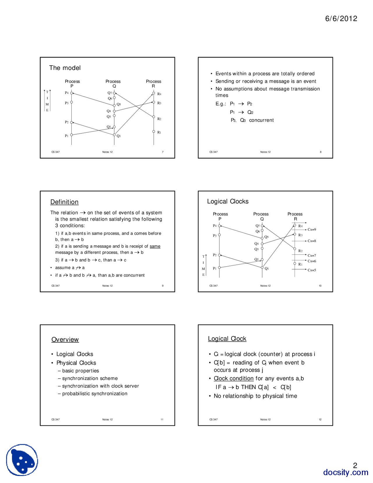 Time And Clocks Parallel And Distributed Data Management Lecture Slides