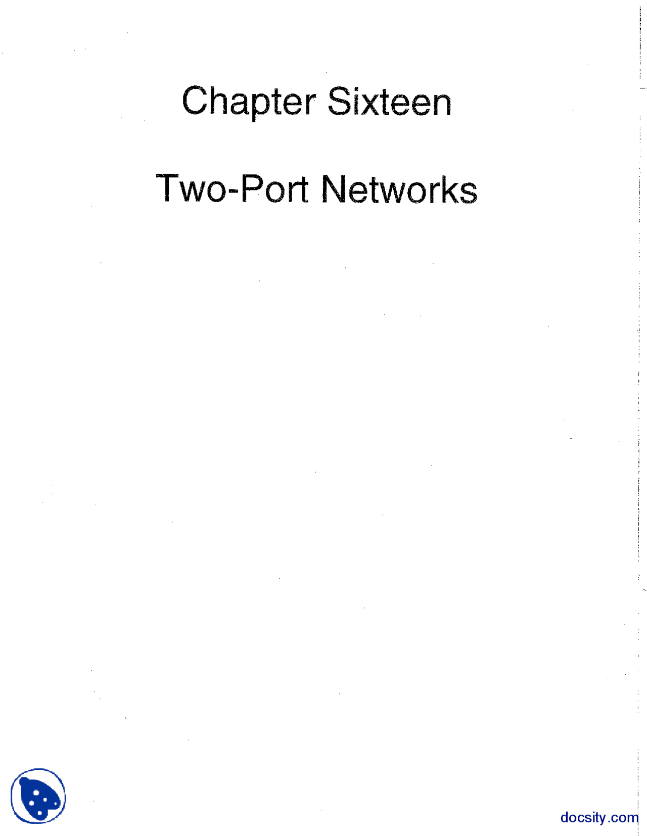 Two Port Networks-Network and Circuit Analysis-Problem Plus Solution ...