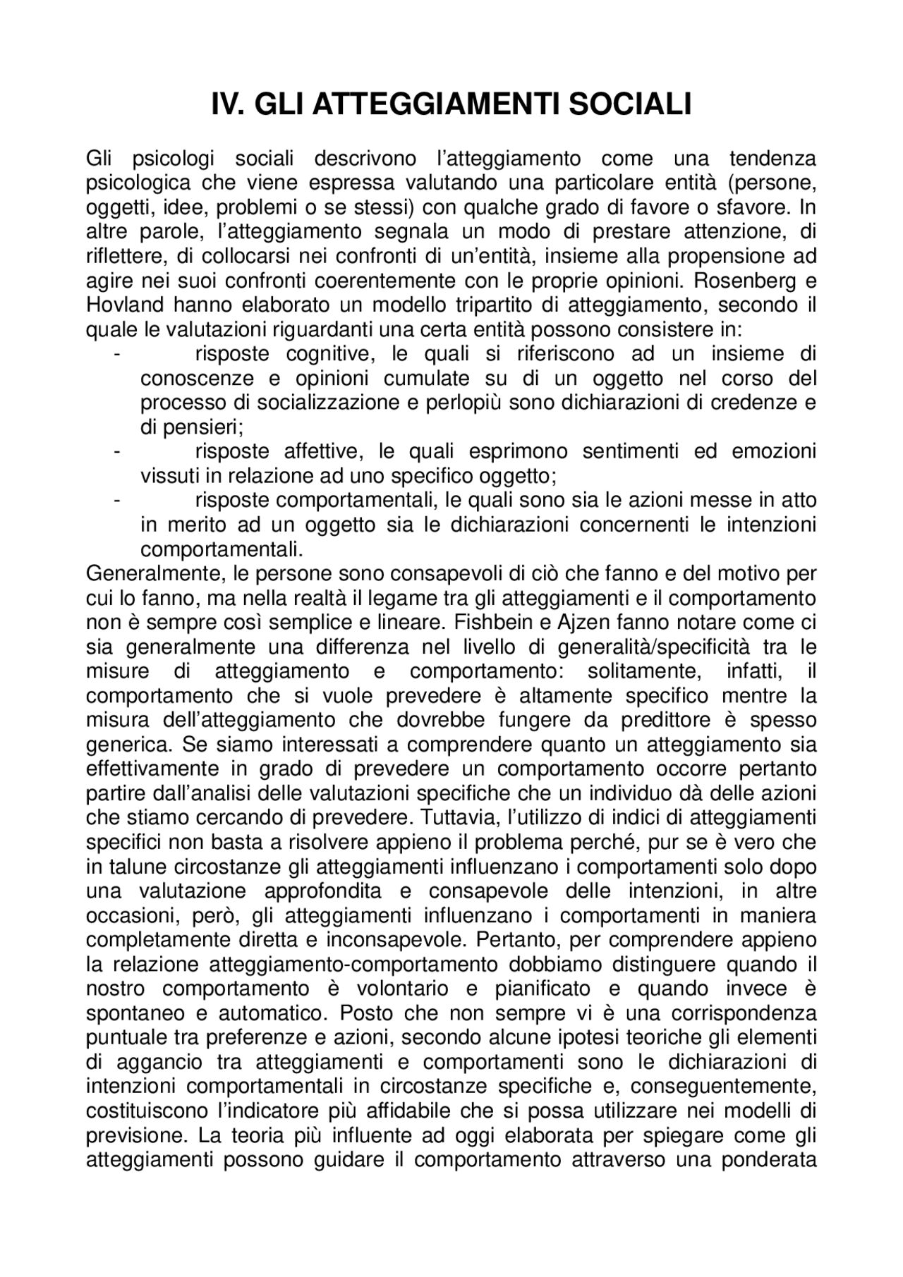 Atteggiamenti Sociali Docsity