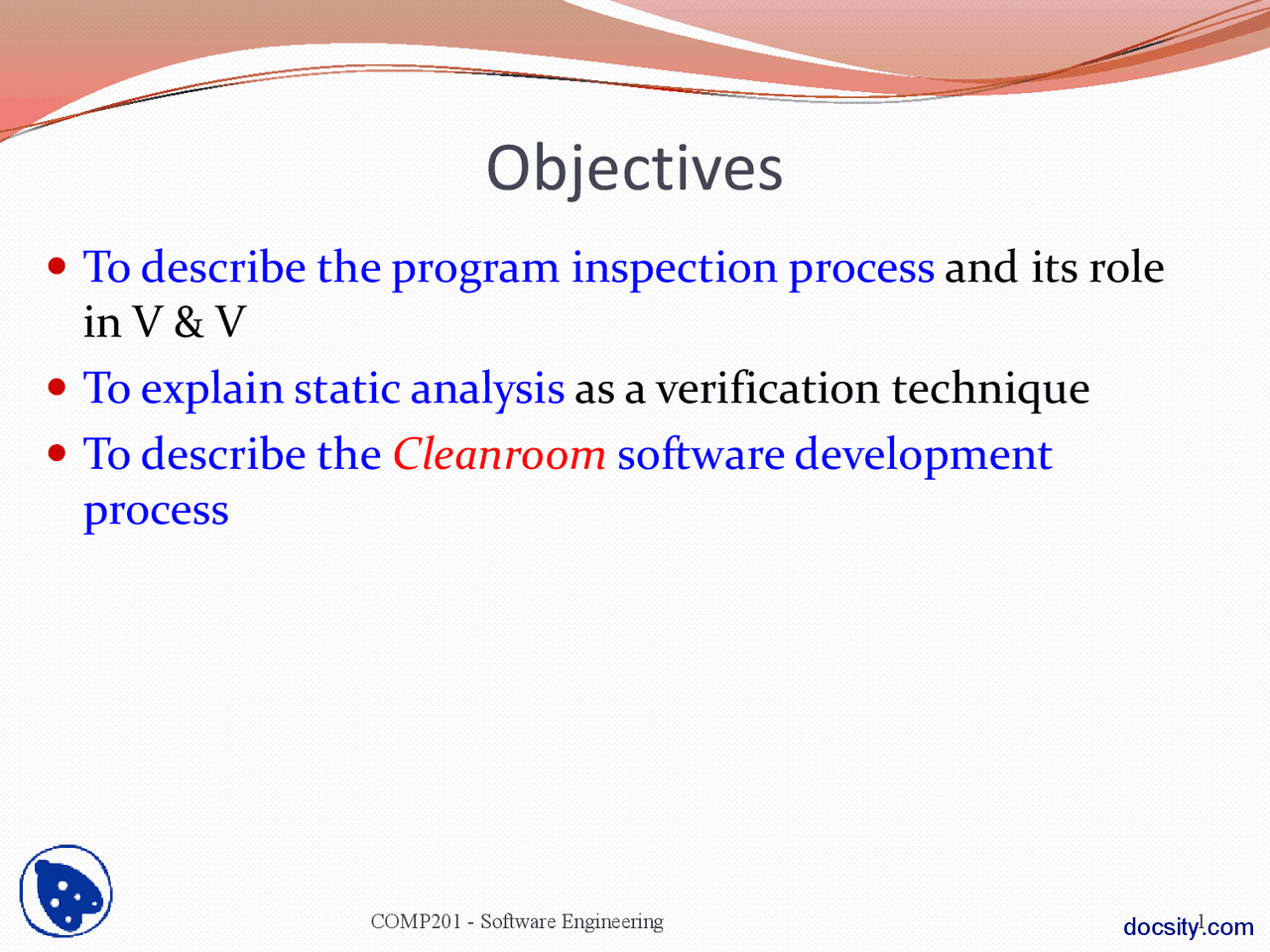 Static and Dynamic Verification-Software Engineering-Lecture Slides - Docsity