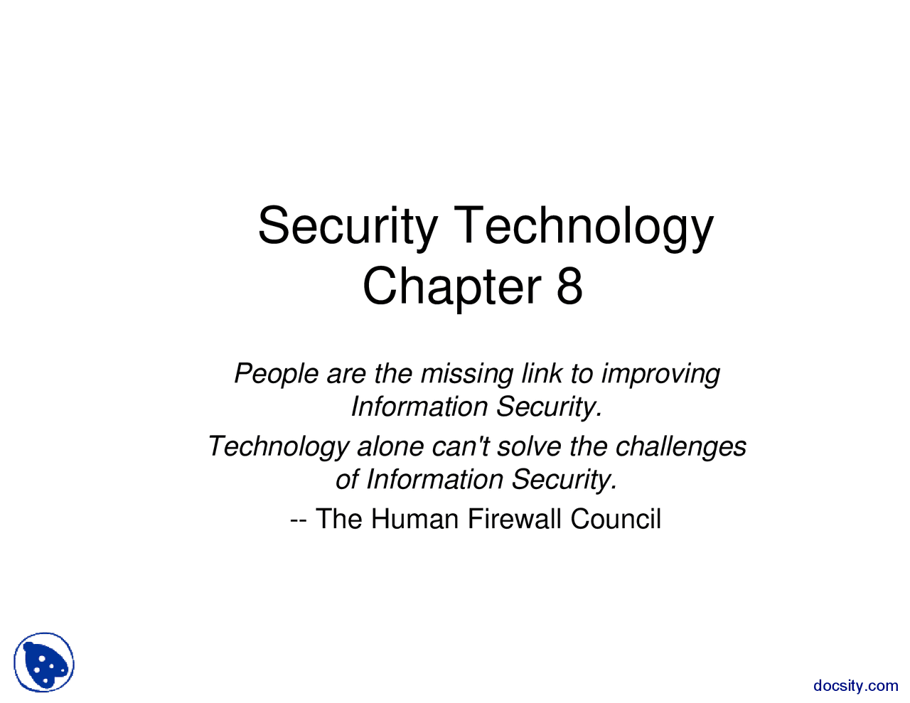 Security Technology Computer And System Security Lecture Slides Docsity