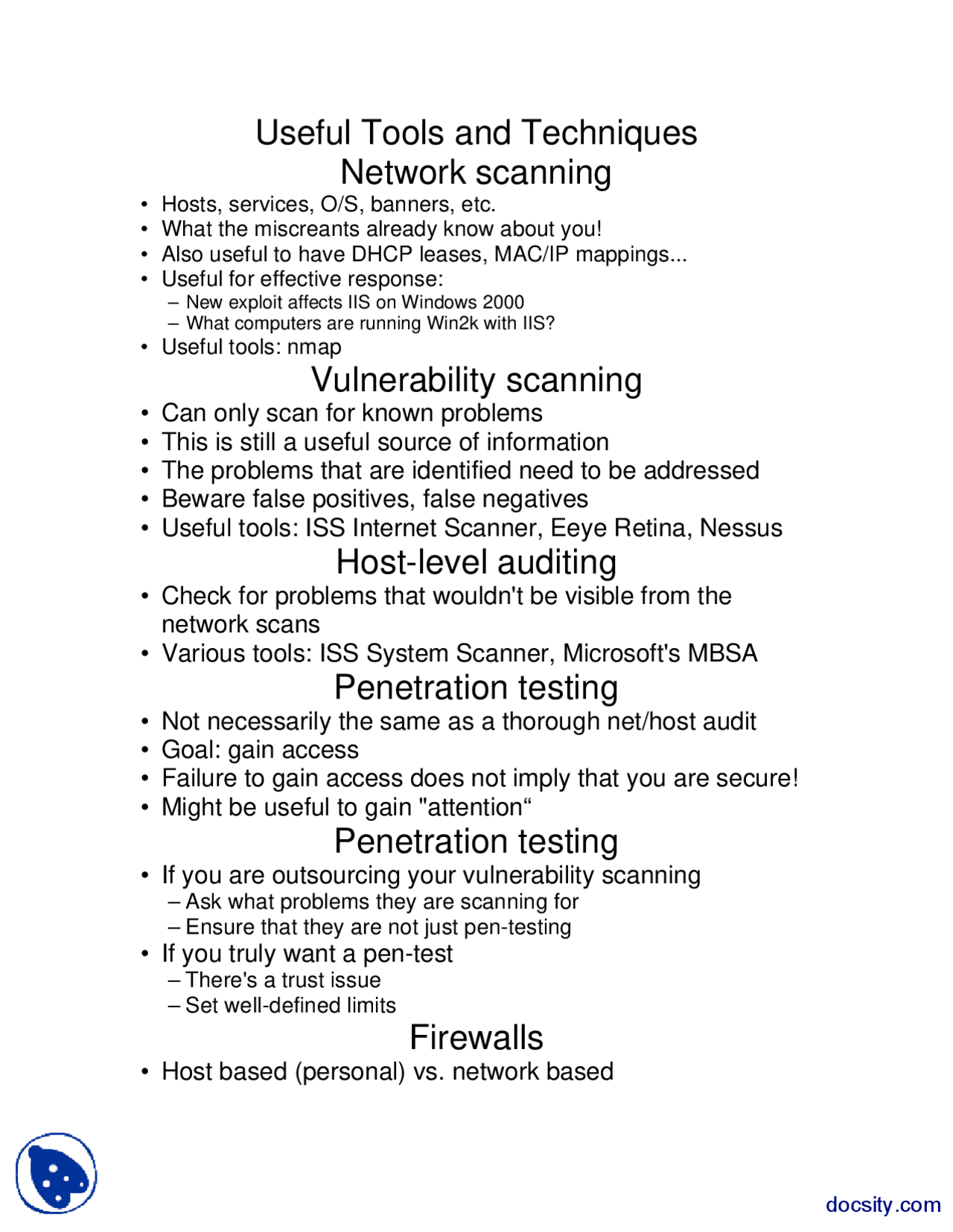 Useful Tools And Techniques For Network Scanning System Security And