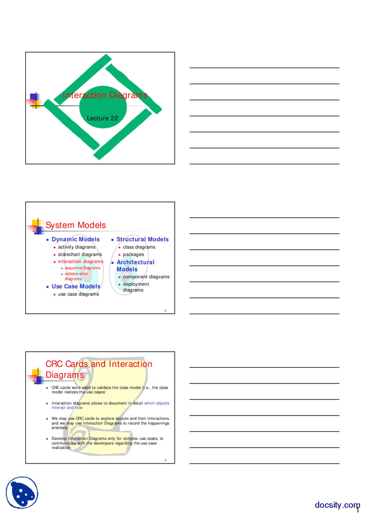 Interaction Diagrams Skills In Object Oriented Programming Lecture Slides Docsity