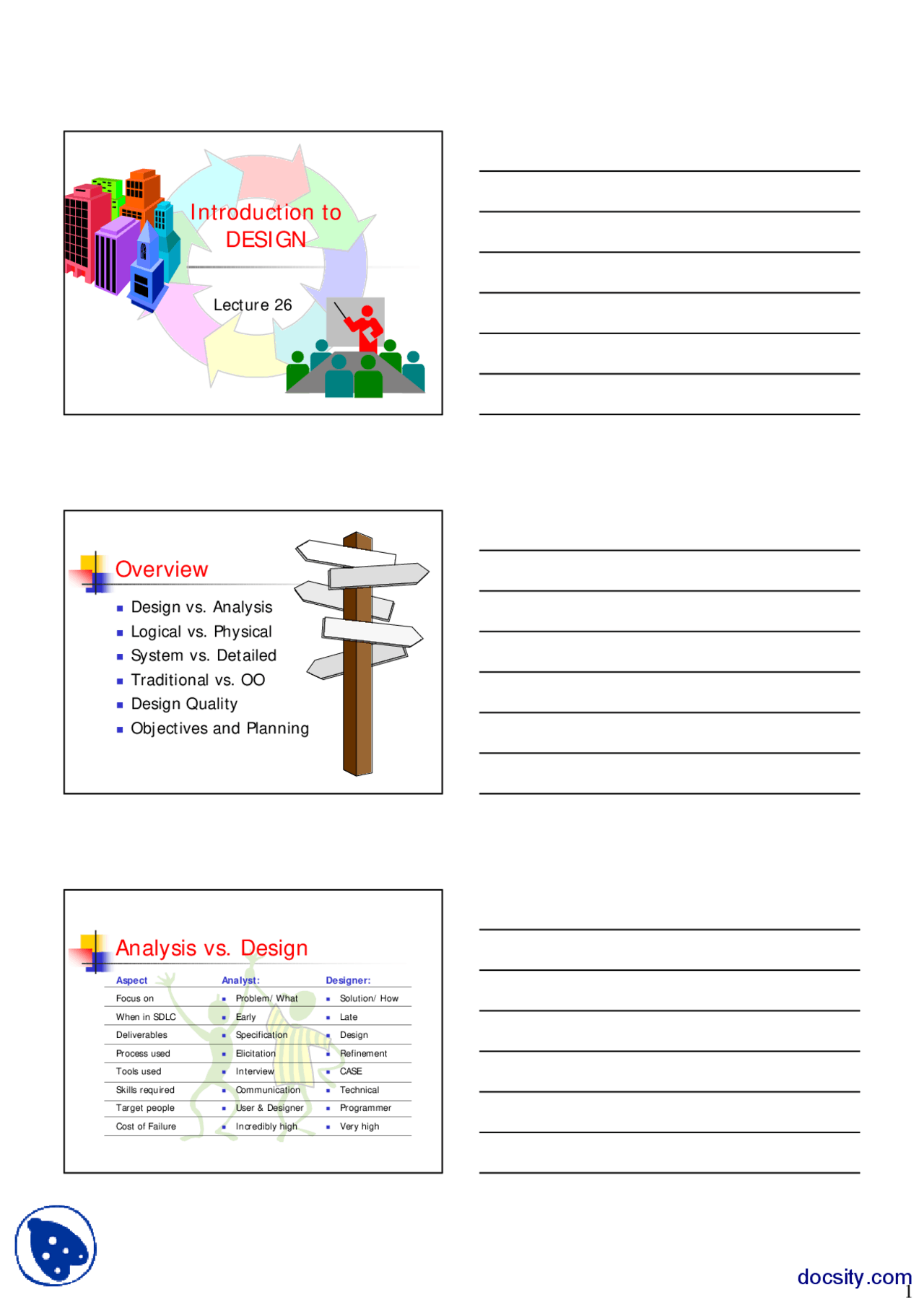 Introduction To Design Object Oriented Programming Lecture Slides Docsity