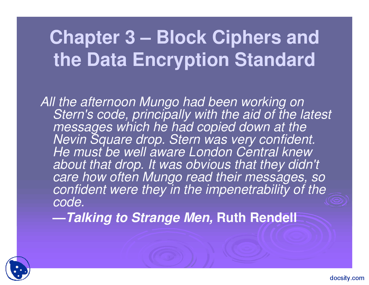 Block Ciphers And The Data Encryption Standard Docsity
