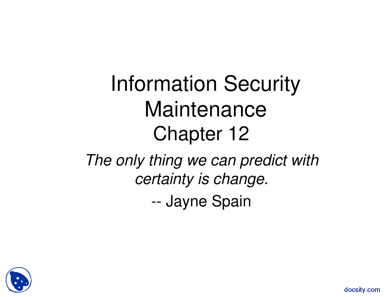 Information Security Maintenance System Security And Cryptography