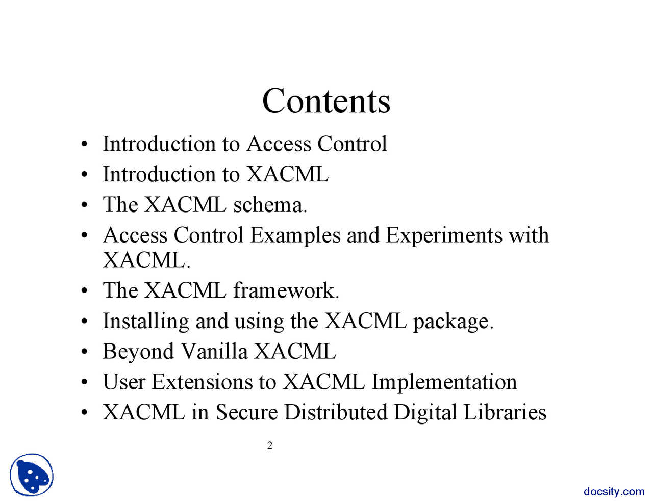 The Xacml Schema 1 Information Security And Markup Language Lecture Slides Docsity