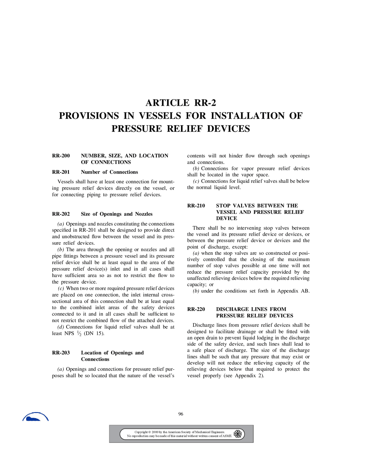 Provision In Vessels for Installation of Pressure Relief Devices ...