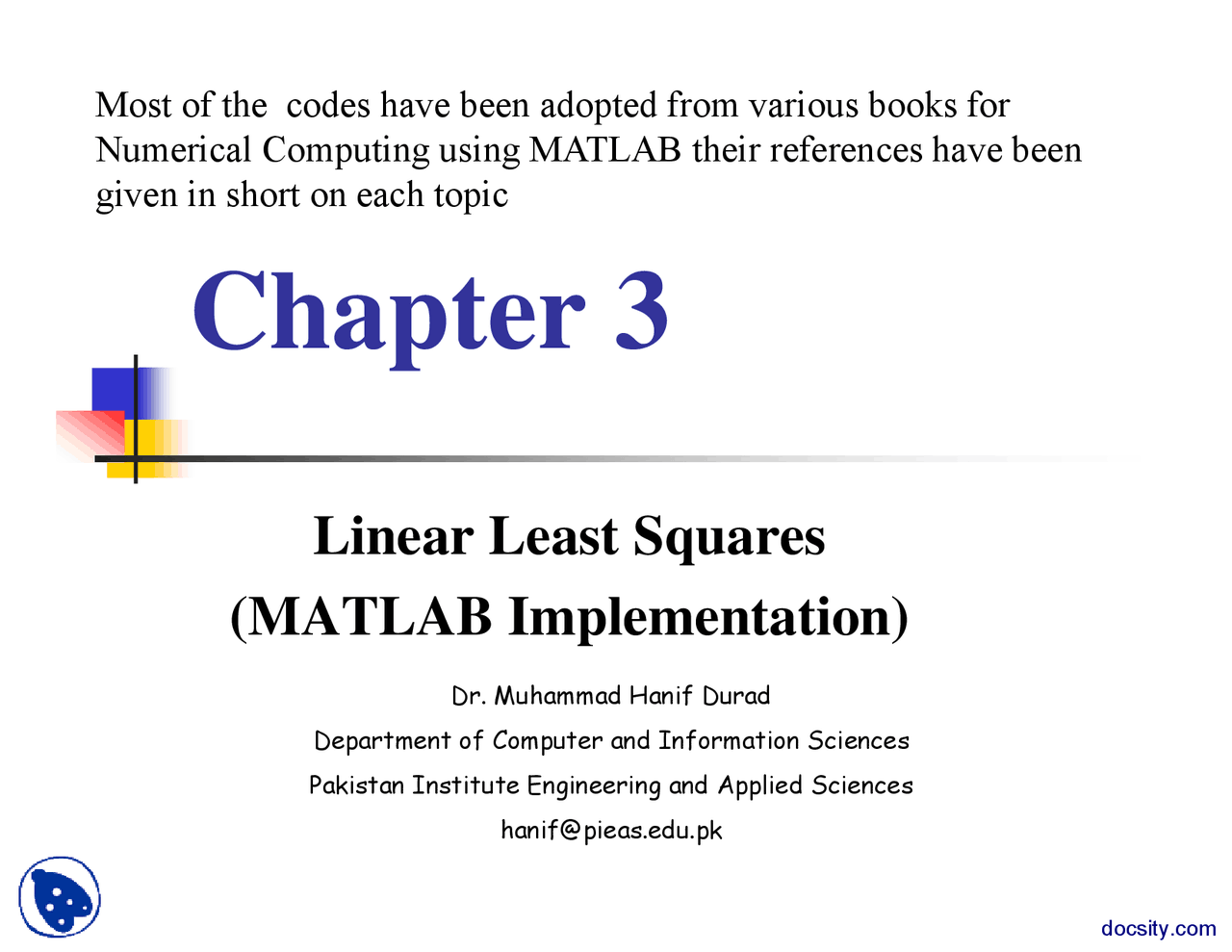 Linear Least Squares MATLAB Implementation-Machine Learning-Lecture ...