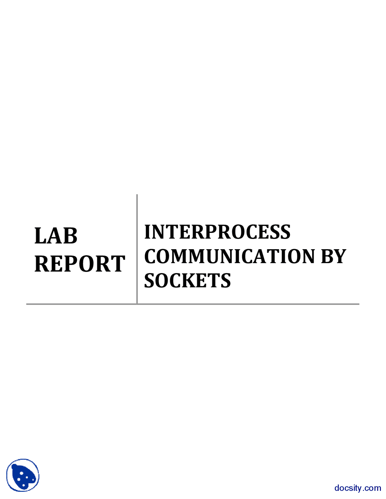 Interprocess Communication By Sockets 1 Networking Lab Report Docsity