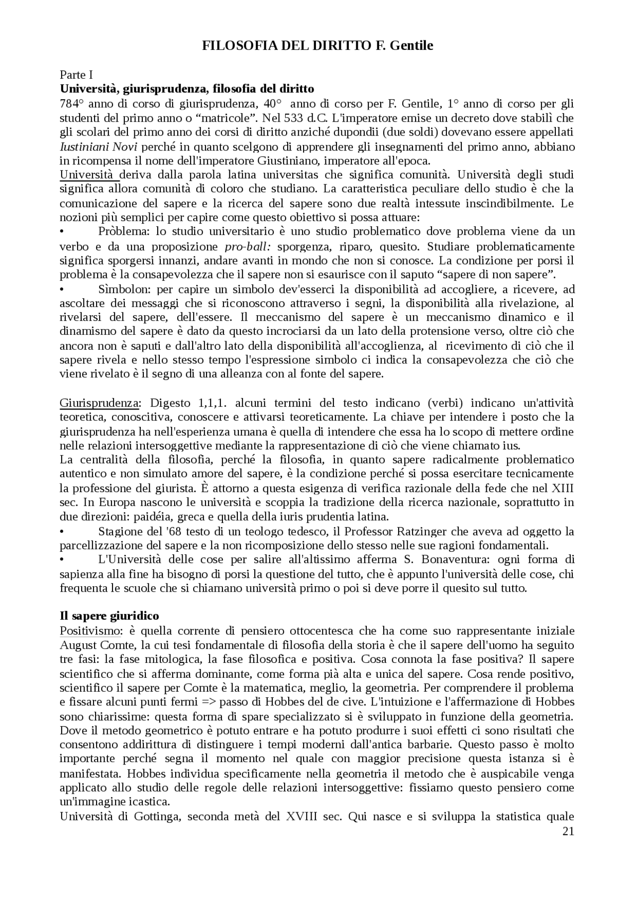 Riassunto Gentile Docsity