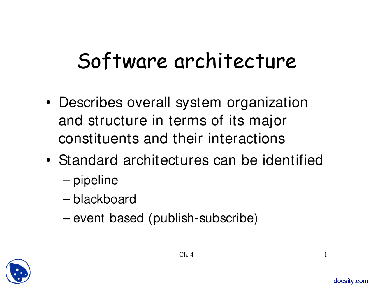 Software Architecture-Design and Analysis Using Object Orientation ...