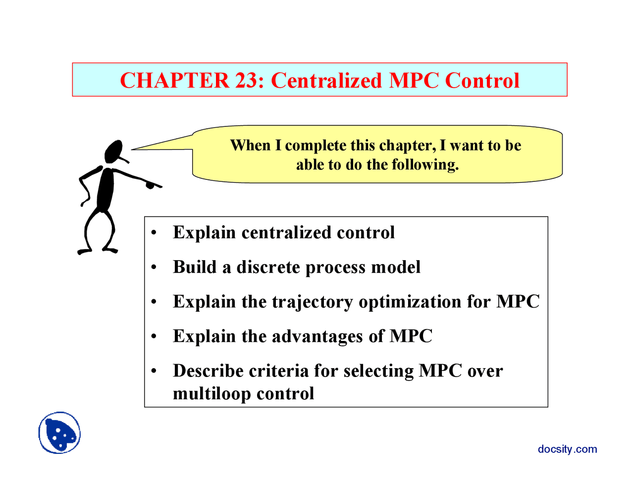 Centeriaed MPC Control-Process Control-Lecture Slides - Docsity