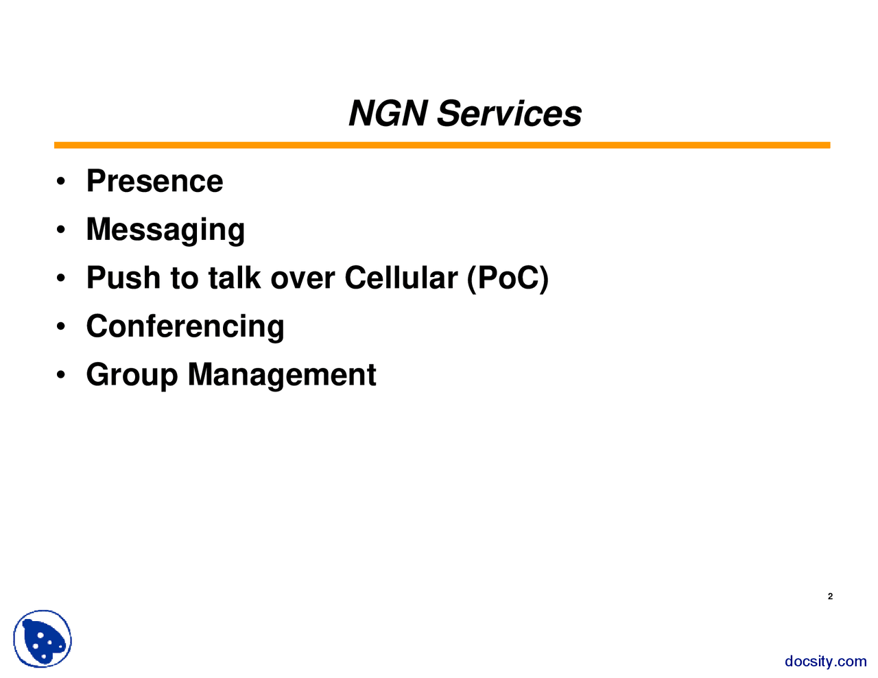 NGN Services-Networks And IP MultiMedia Subsystem-Lecture Slides - Docsity