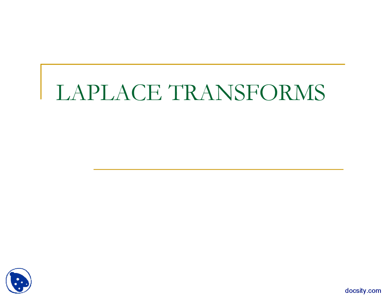 The Laplace Transformation Signals And Systems Lecture Slides Docsity