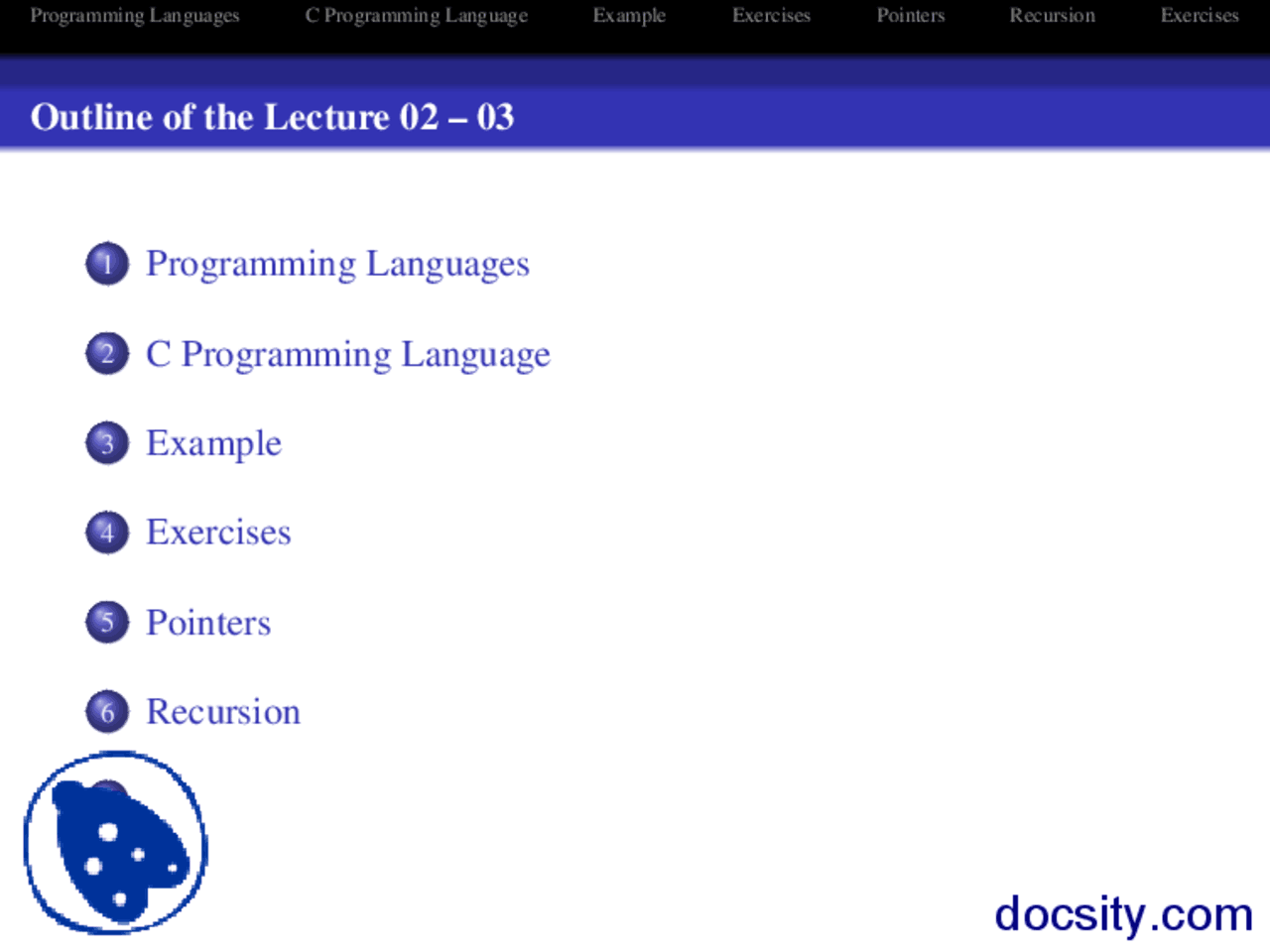 Programming Languages And C Fundamentals Of Object Oriented Programming Lecture Slides Docsity 9930