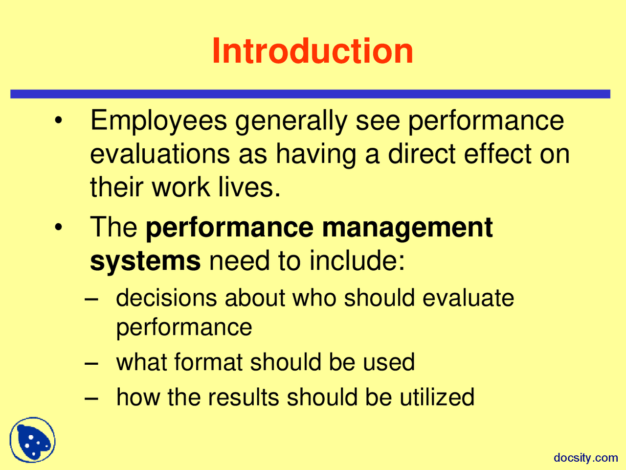 Performance Management Systems-Human Resource Management-Lecture Slides - Docsity