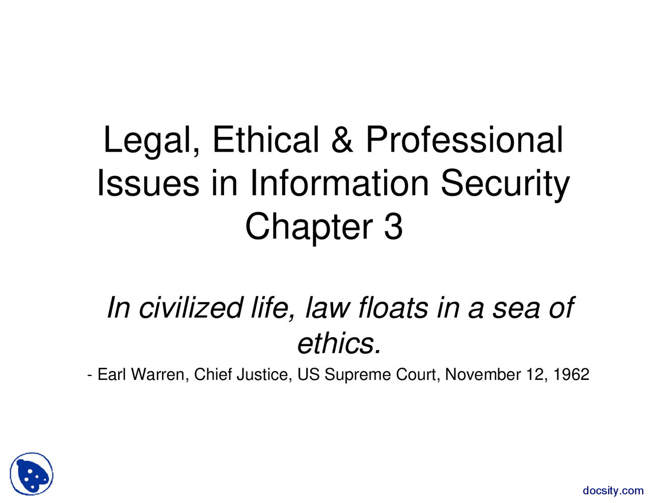 Legal, Ethical And Professional Issues in Information Security-Computer And System Security ...