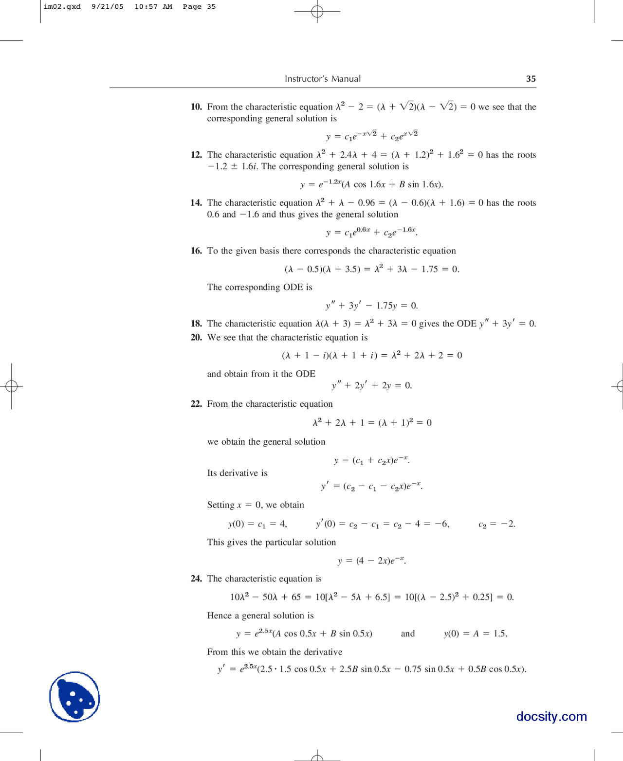 Part 5 Characteristic Equations-Advanced Engineering Mathematics ...
