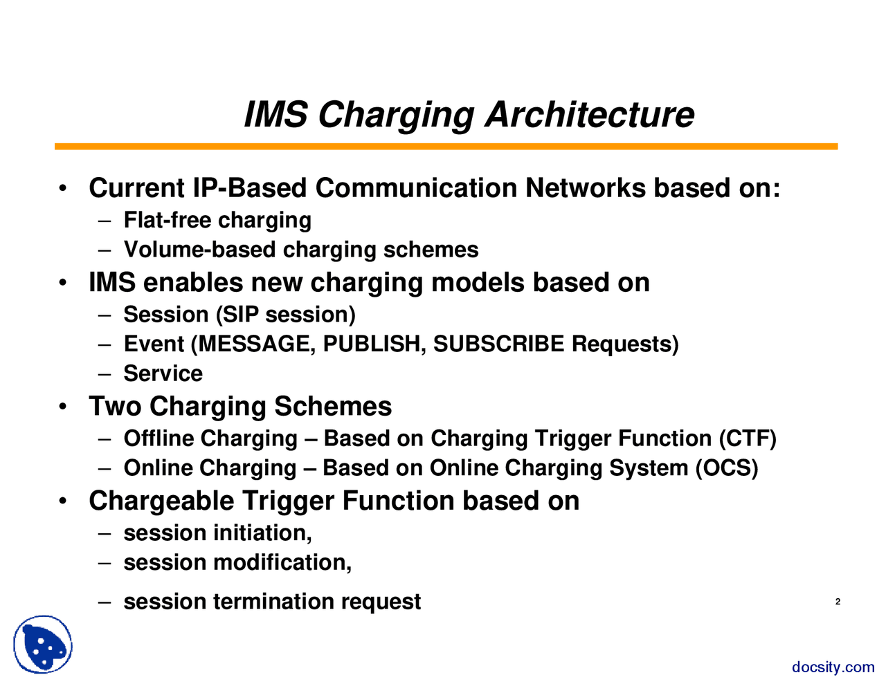 Ims Charging Architecture Ip Multimedia Subsystem Lecture Slides