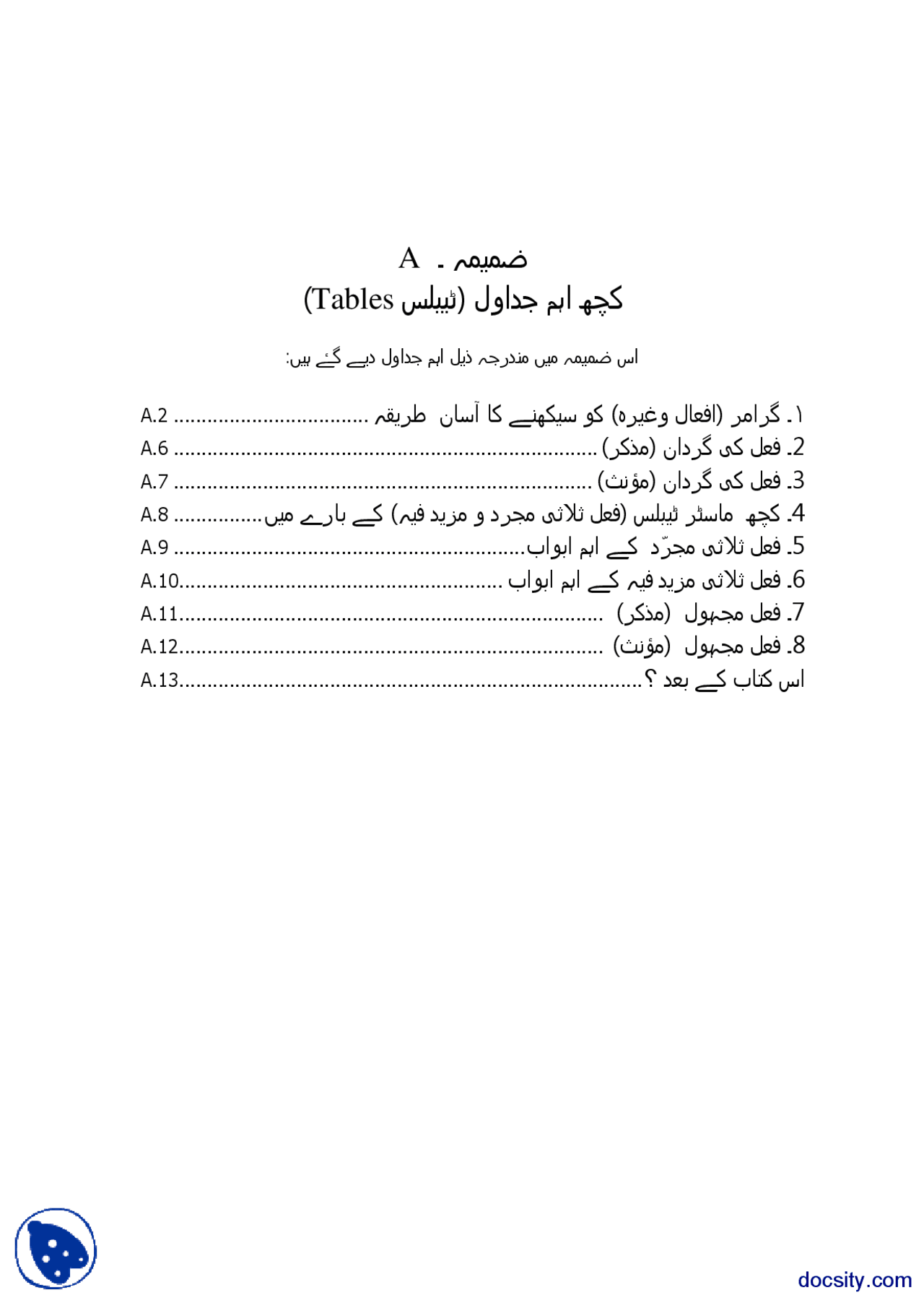The Appendix-Learn Quran And Common Arabic Words-Handout - Docsity