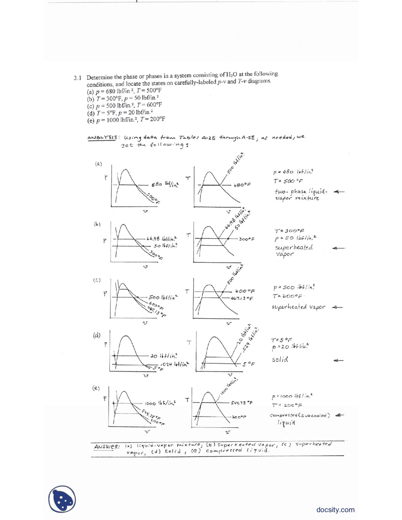 Solved Problems Part 1 Thermodynamics Handout Exercises