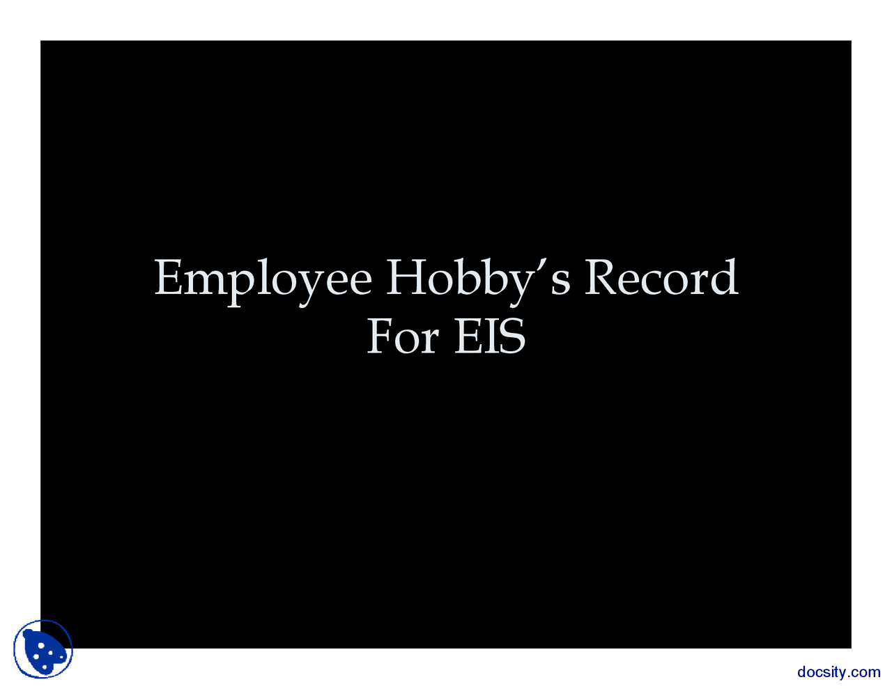 Employee Hobbies Record For EIS - Docsity