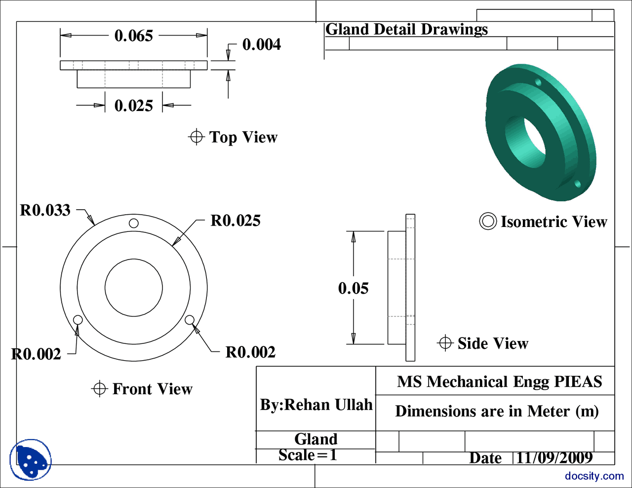 Gland Detail Drawings-Modified Drawing-Lecture Handout - Docsity