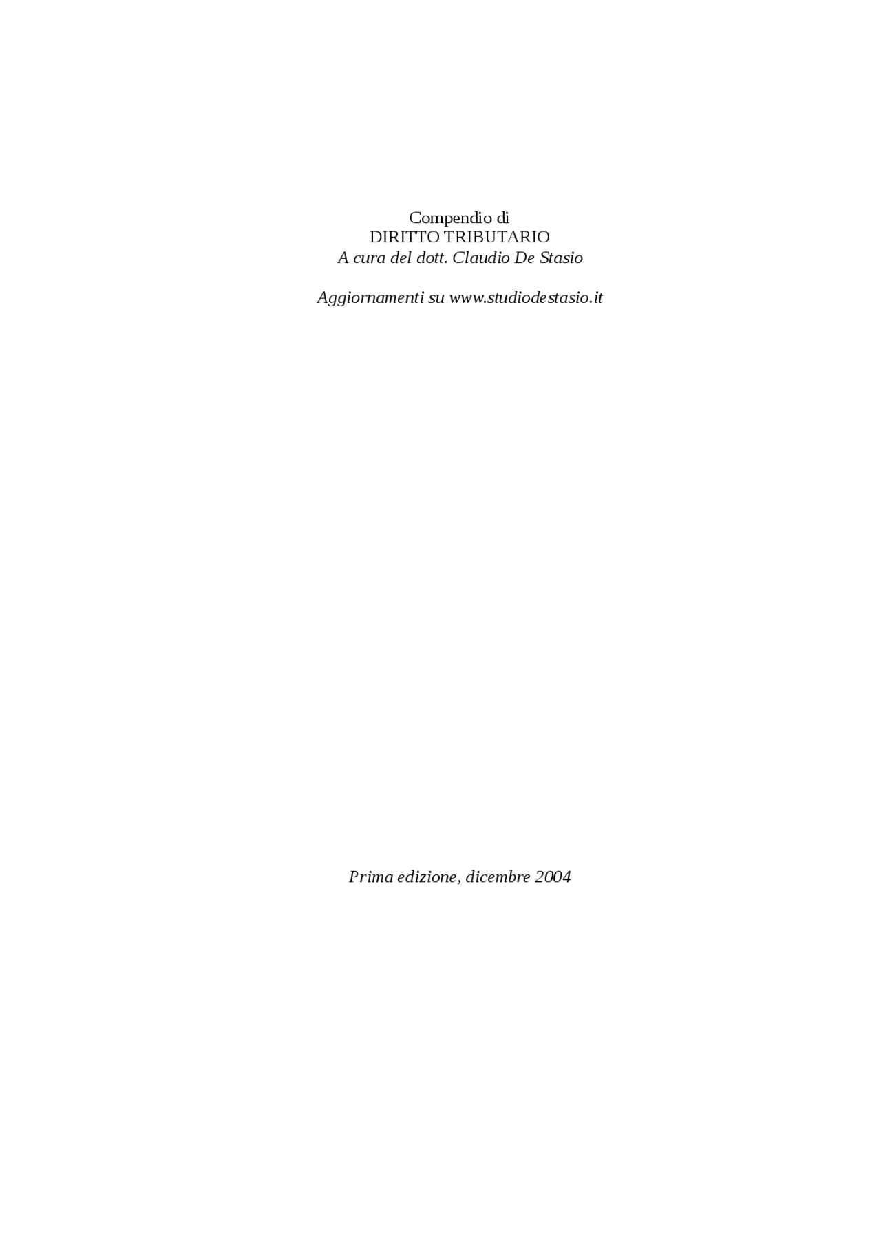 Compendio Di Diritto Tributario Docsity