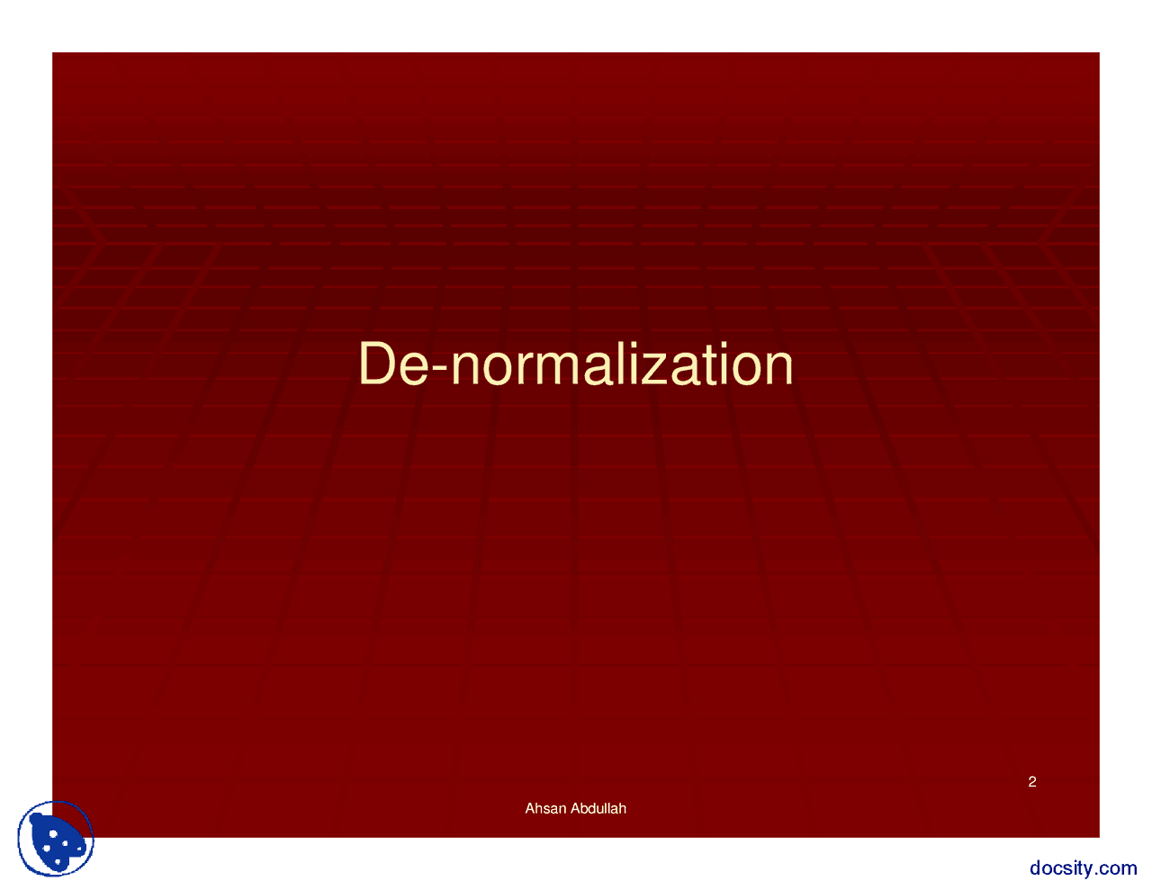 Denormalization Data Warehousing Lecture Slides Docsity