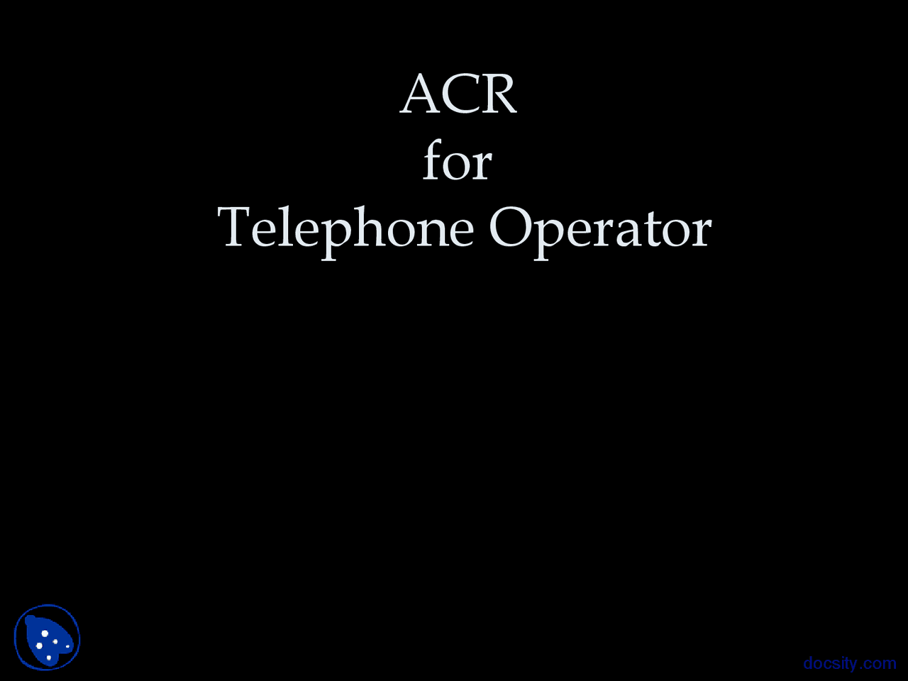 Acr Form For Telephone Operator Computer Sciences And Applications