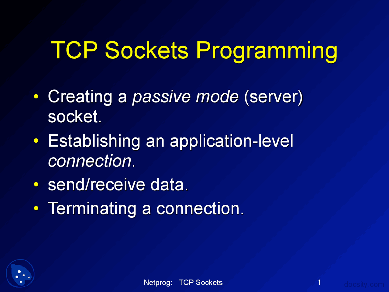 Tcp Sockets Programming Administration Of Networks And Systems Lecture