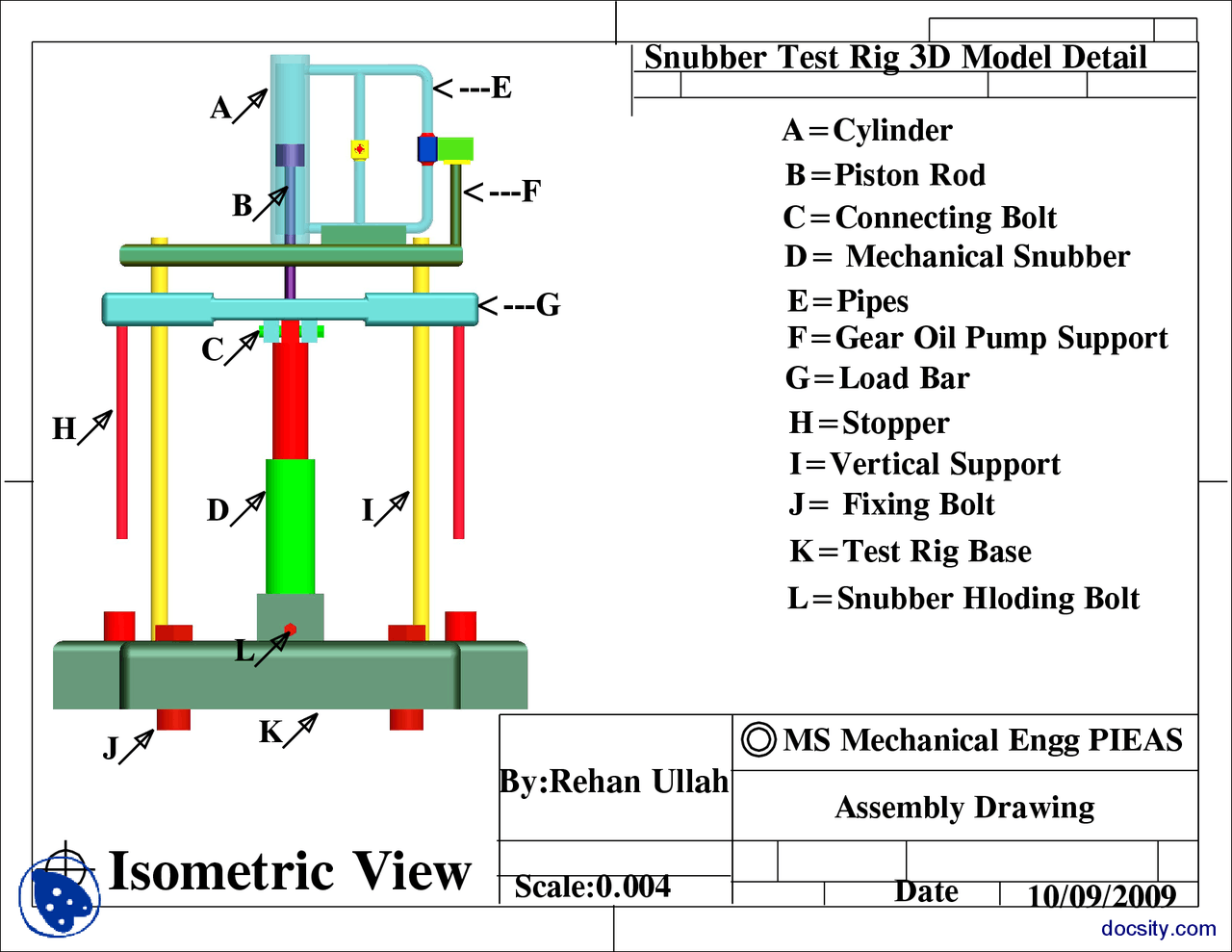 Snubber Test Rig 3D Model Detail I-Modified Engineering Drawing-Lecture ...