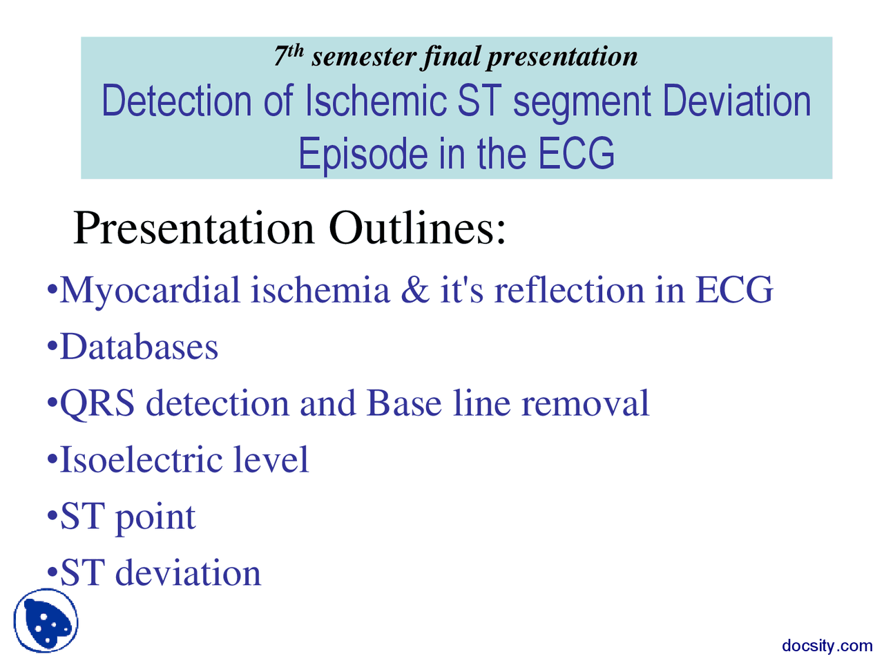 Detection Of Ischemic St Segment Deviation Episode In Ecg Computer