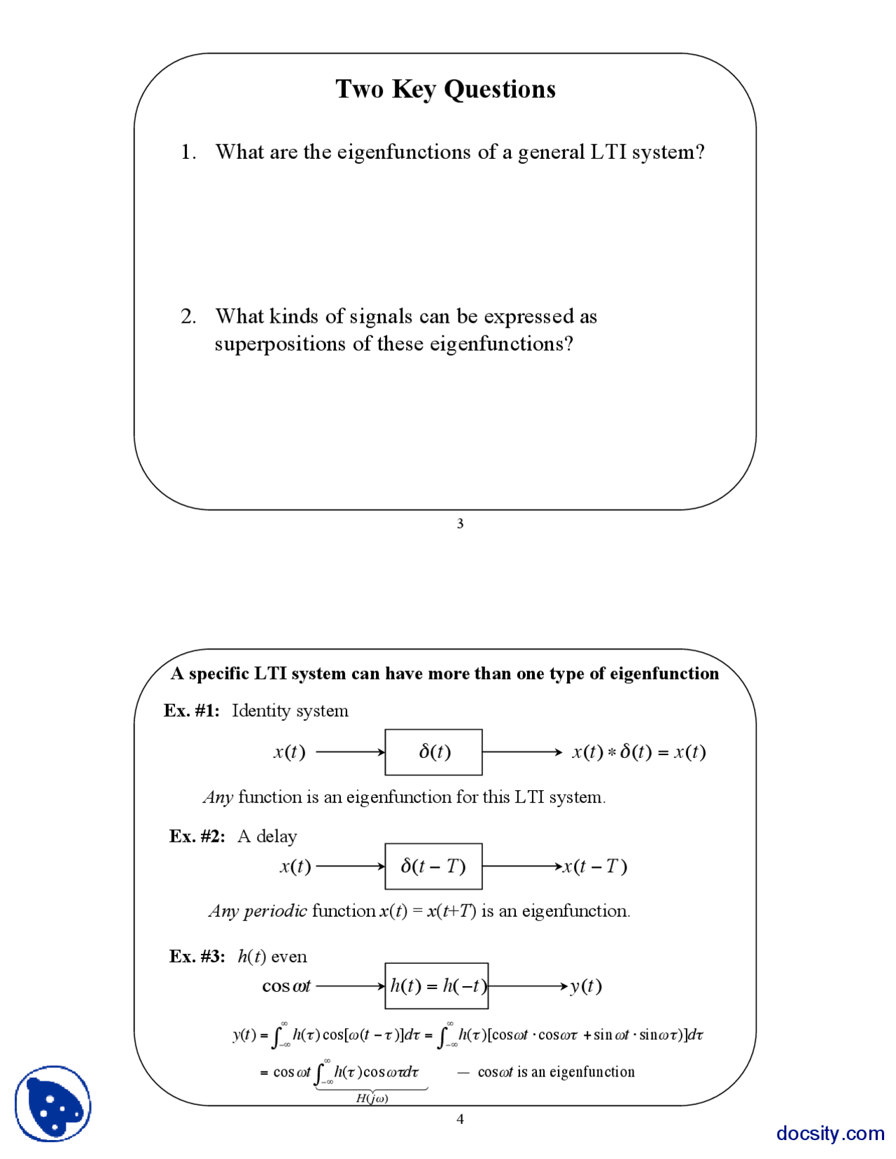 Eigen Values And Eigen Functions Theory Of Signals And Systems Lecture