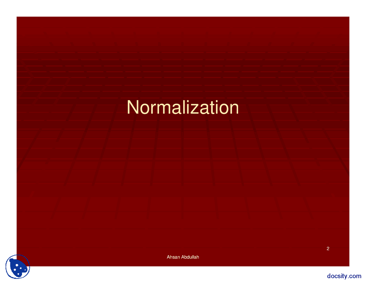 Normalization Techniques For Data Warehousing Lecture Slides Docsity