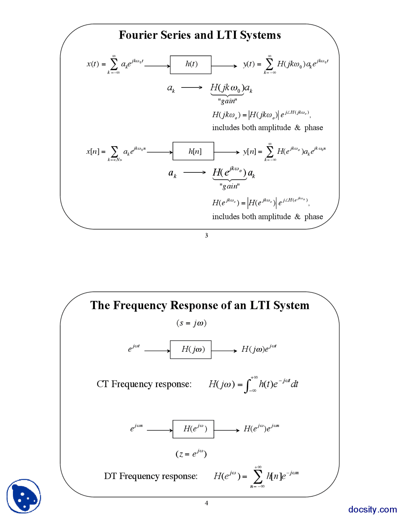 Fourier Series And Lti Systems Signals And Systems And Transforms