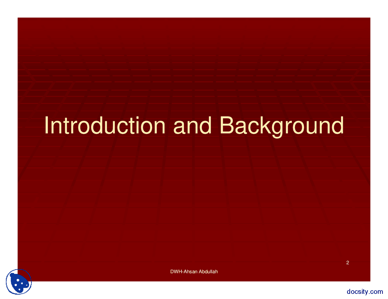 Background And Introduction 2 Basics Of Data Warehousing Lecture Slides Docsity