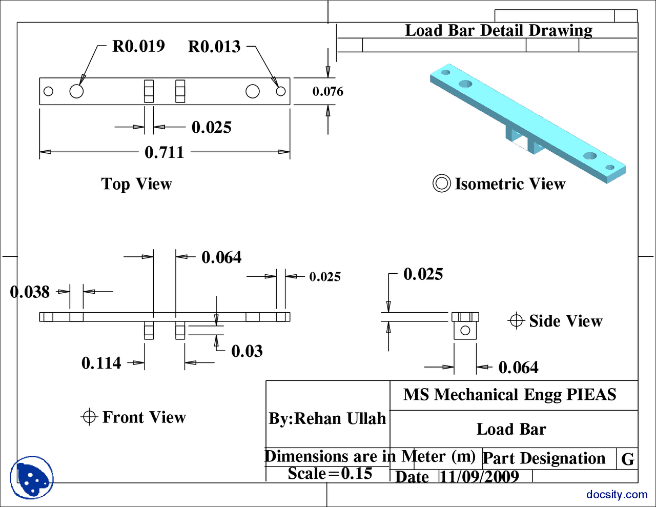 Load Bar Detail Drawings I-Modified Engineering Drawing-Lecture Handout ...