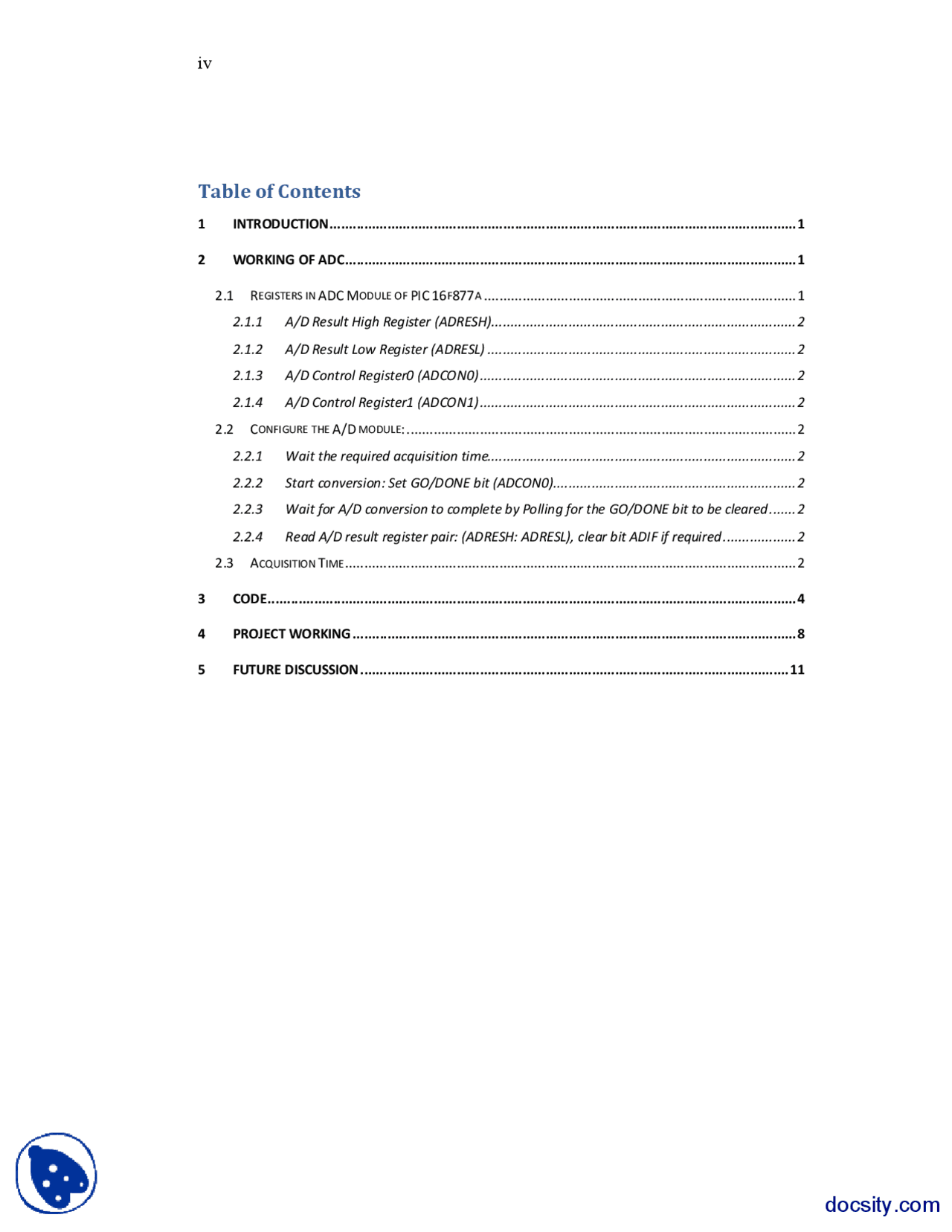 Working Of Adc Computer Archtecture Lecture Handout Docsity