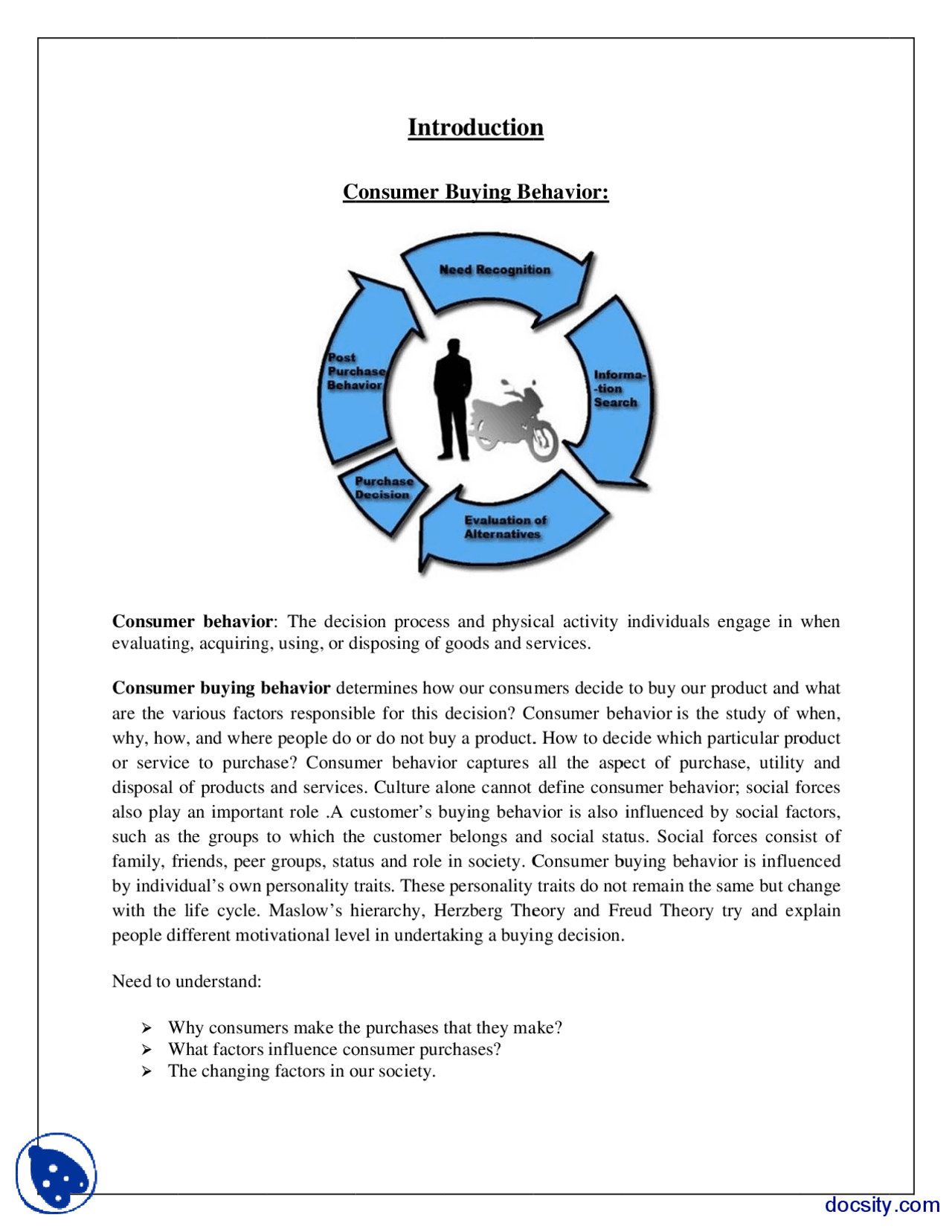 Business Research - Consumer Buying Behavior - Case Study - Docsity