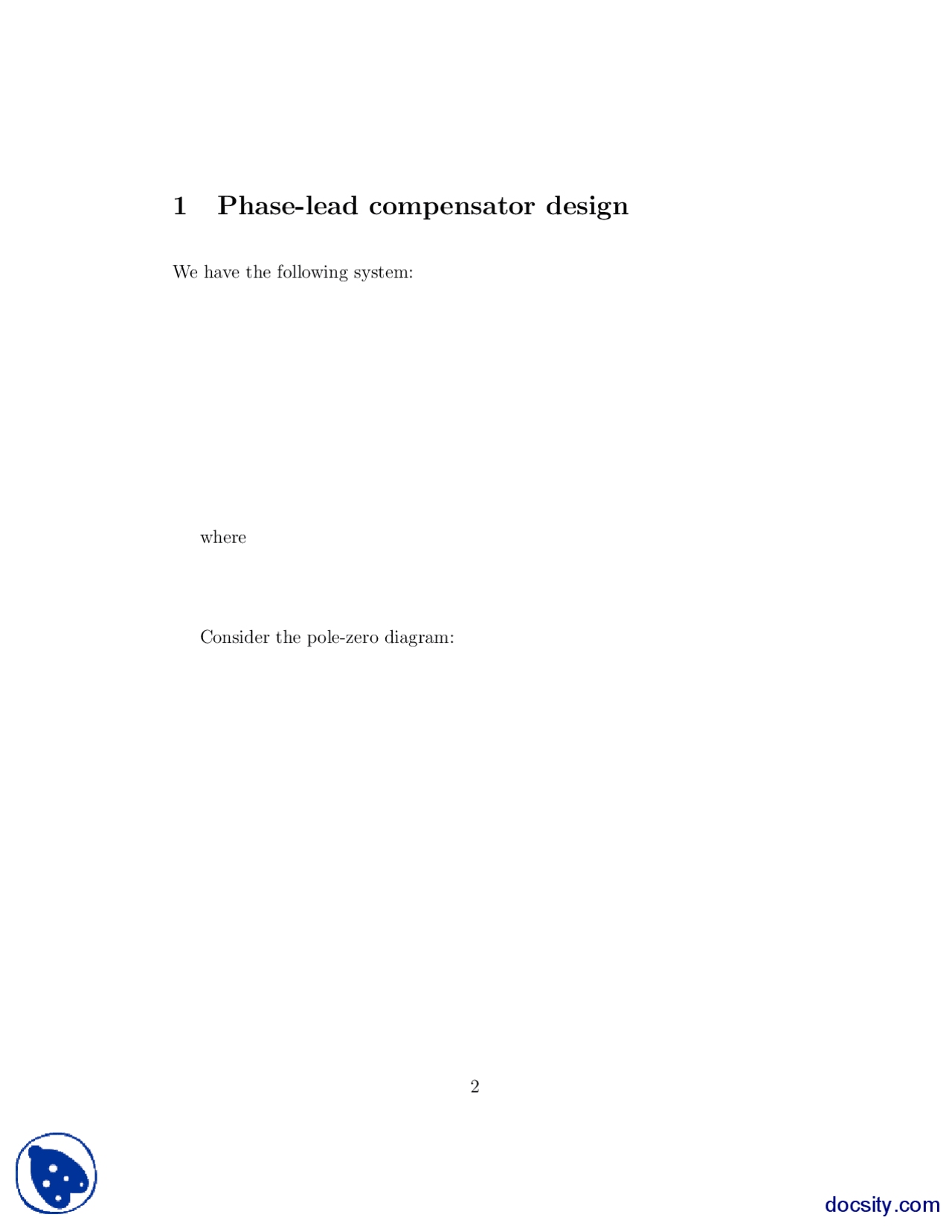 Phase Lead Compensator Design-Control System Theory And Automation ...