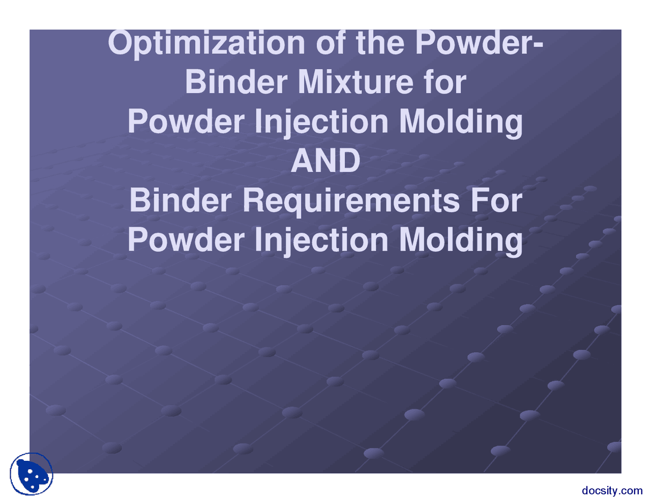 Optimization of Powder Mixture-Chemical Thermodynamics-Lecture Slides ...