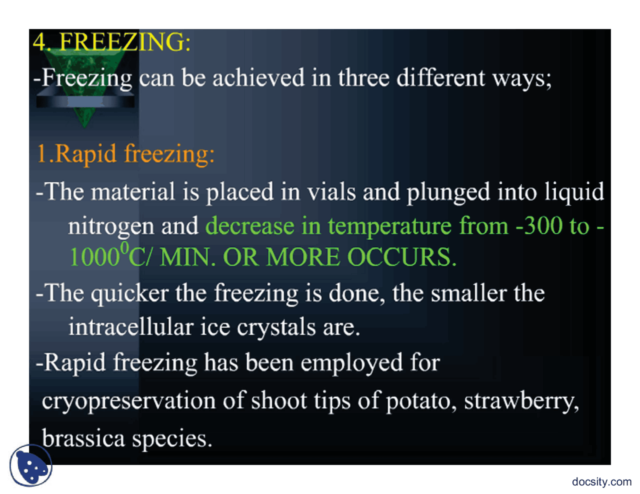 Cryopreservation part 2-Cell Biology-Lecture Slides - Docsity