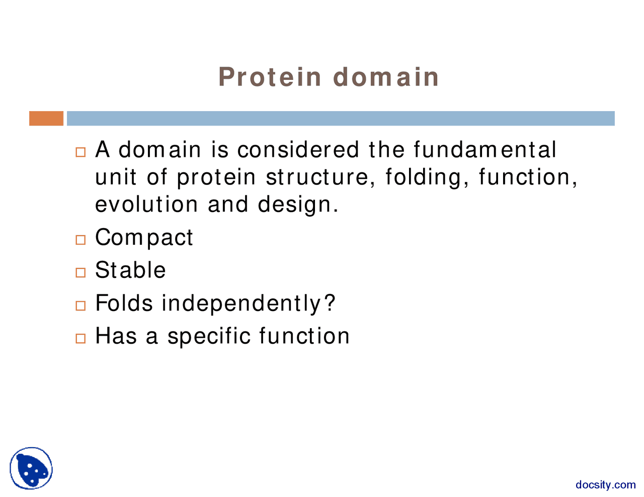 Protein Domains Proteomics Lecture Slides Docsity